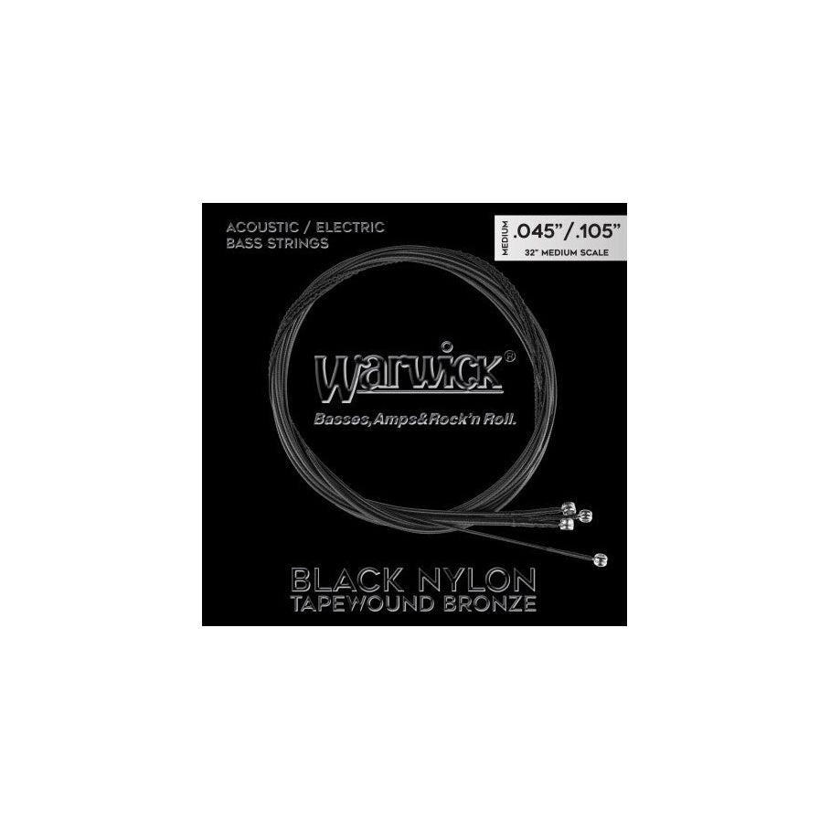 Warwick Black Nylon Tapewound Acoustic / Electric Bass String Sets | 4 ...